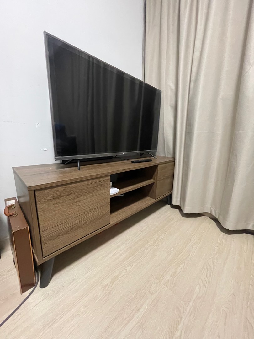 1.2M (4ft) TV Console in Dark Wood, Furniture & Home Living, Furniture, TV Consoles on Carousell