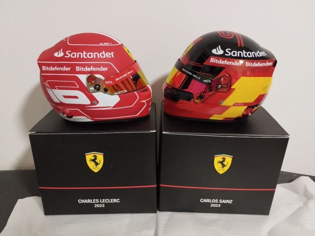 2023 Ferrari 1/2 scale helmet (Carlos Sainz / Charles Leclerc), Hobbies ...