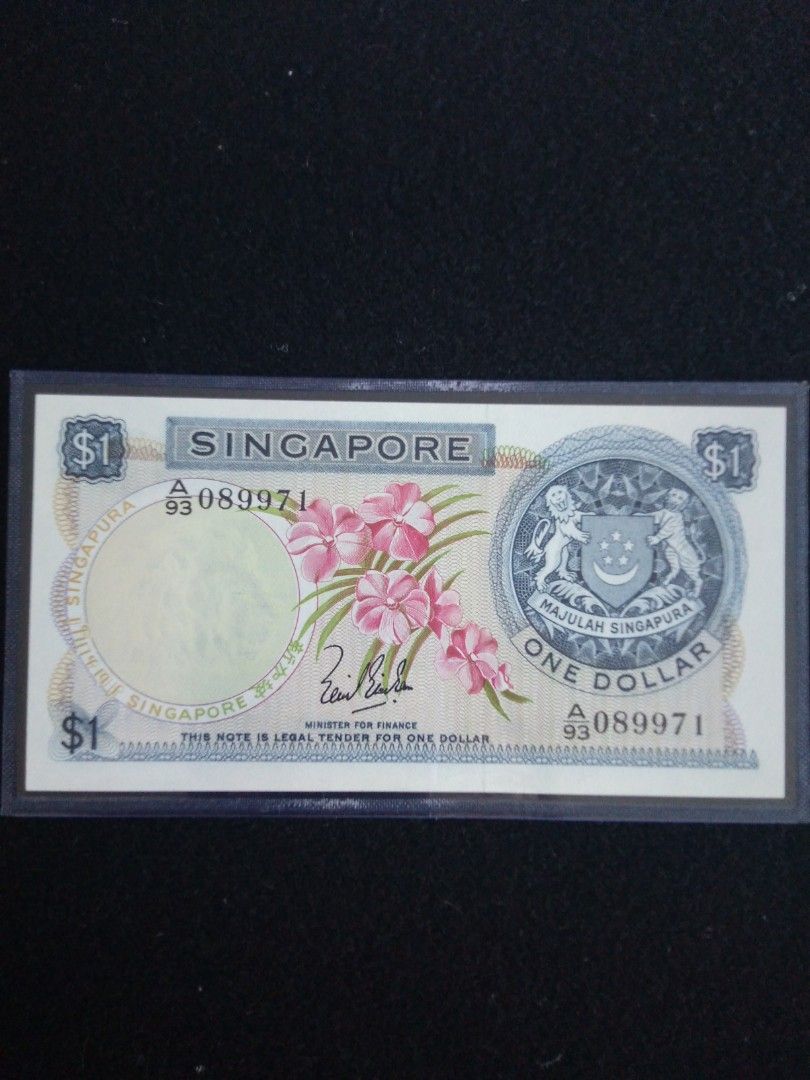 3 run UNC Orchid $1 LKS Singapore real paper money old currency ...