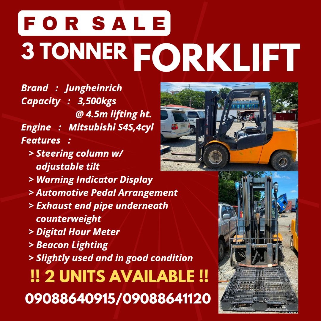 3 TONNER FORKLIFT FOR SALE (2 units), Special Vehicles, Heavy Vehicles ...