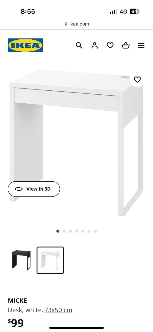 $40 IKEA table, Micke study table, Furniture & Home Living, Furniture ...