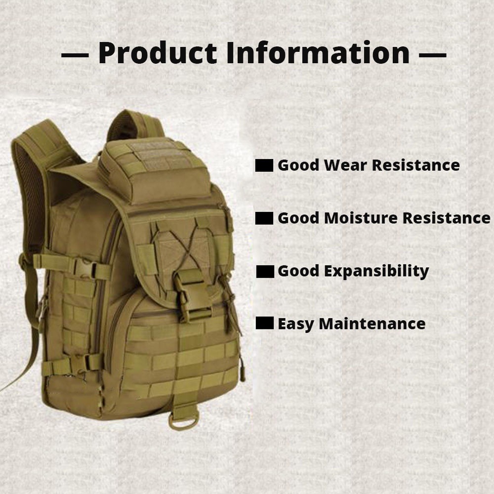 40L Tactical Backpack with Computer Partition Lightweight & Waterproof ...