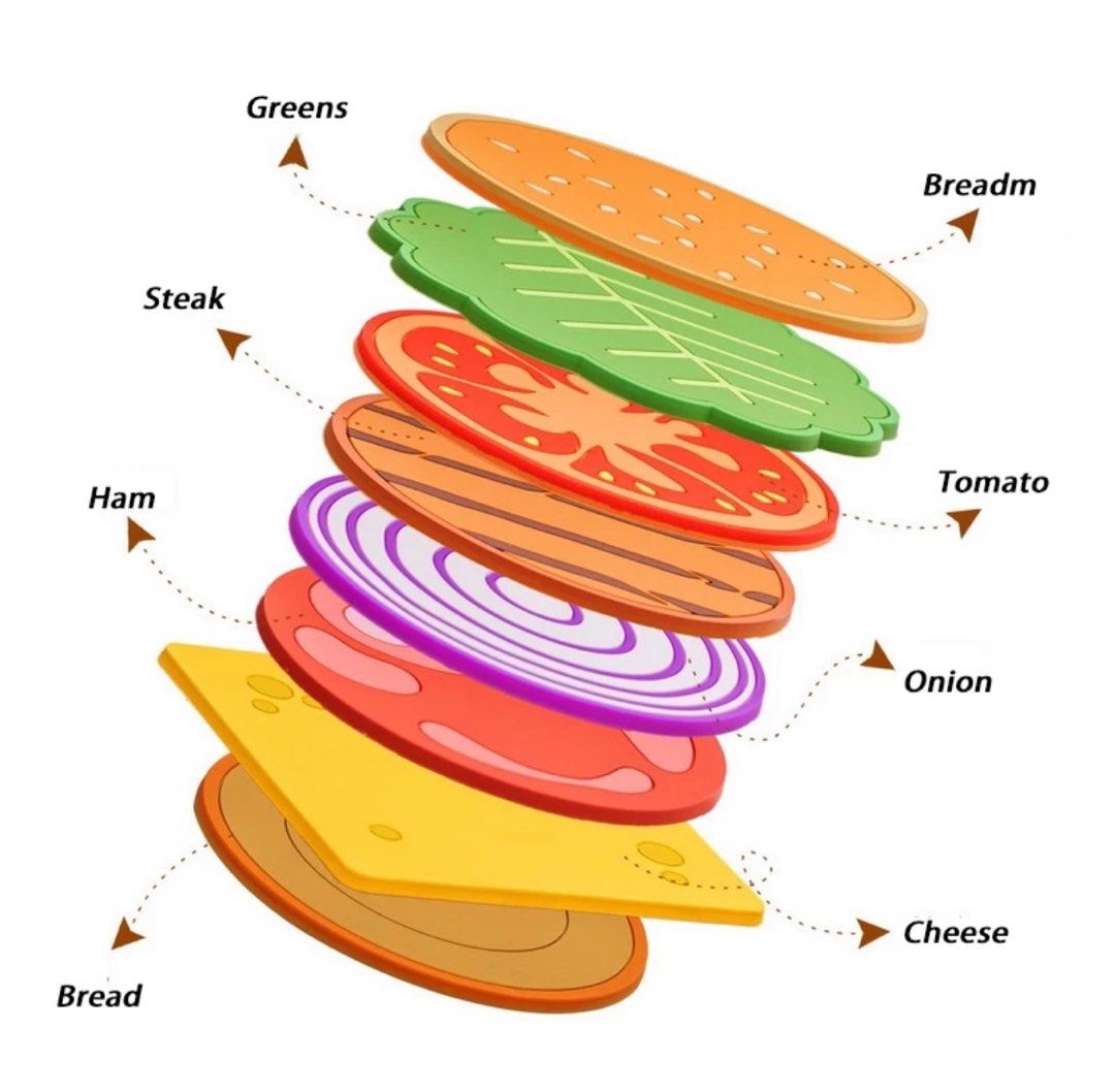 8 pc Burger Coaster Set, Furniture & Home Living, Kitchenware ...