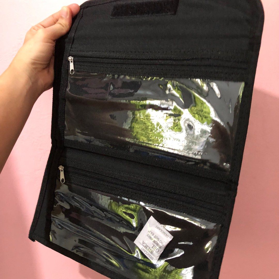 American Tourister Long Black Foldable Small File Travel Ticket Receipt ...