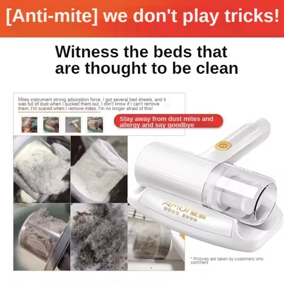 Amoi Wireless Mites Removal Vaccum Cleaner with Free Filter, 1 Step ...