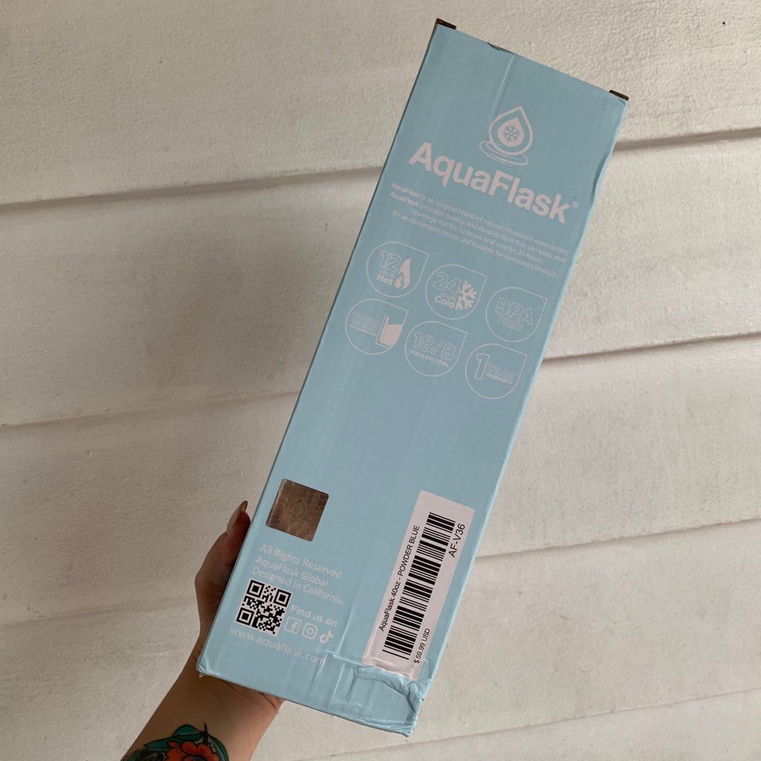 Aquaflask 40oz Powder Blue, Furniture & Home Living, Kitchenware ...