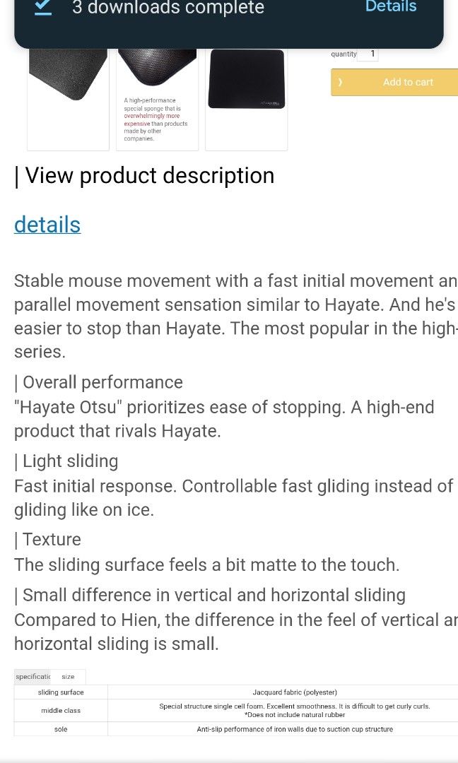 Artisan Japan Hayate Otsu XL SOFT Mousepad, Computers & Tech, Parts ...