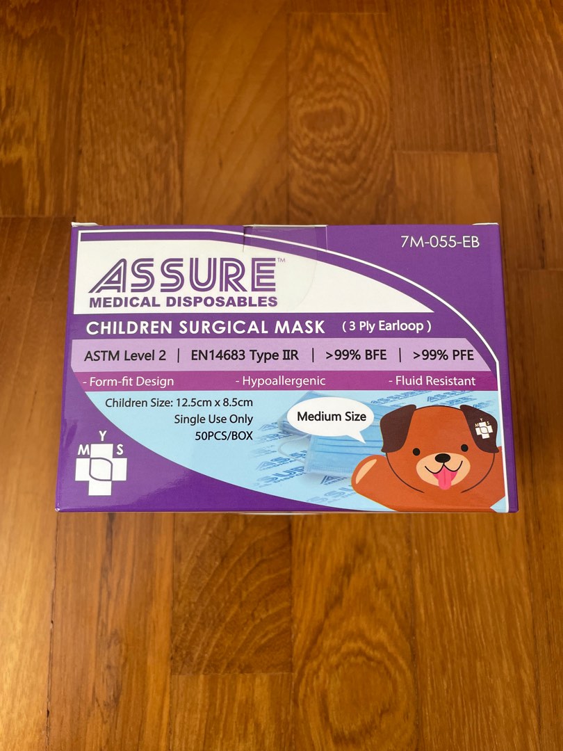 Assure Children Surgical Mask, Health & Nutrition, Face Masks & Face ...