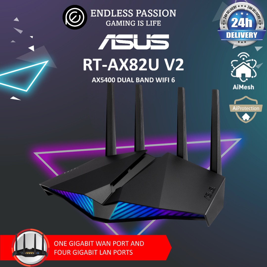 ASUS RT-AX82U V2 Dual Band WiFi 6 Gaming Router AX5400, Computers ...