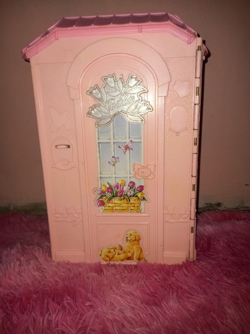 Barbie Pink Portable fold up doll house cottage By Mattel 2000 ...
