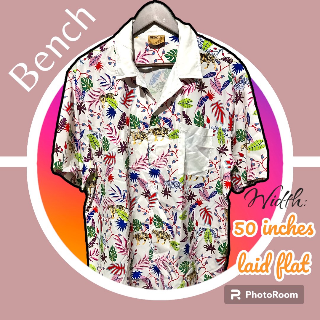 Bench Plus size Men's Floral Polo Shirt / Hawaiian Theme, Men's Fashion ...