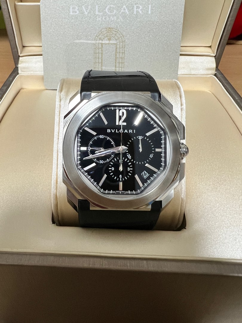 Bulgari Octo 102103 Black Dial Men’s Watch, Men's Fashion, Watches ...