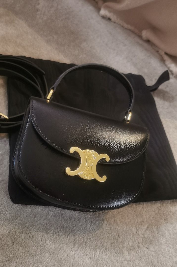 Celine Mini Besace Triomphe Black, Women's Fashion, Bags & Wallets ...