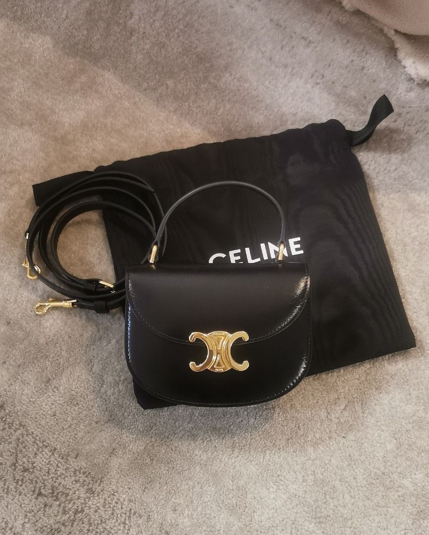 Celine Mini Besace Triomphe Black, Women's Fashion, Bags & Wallets ...