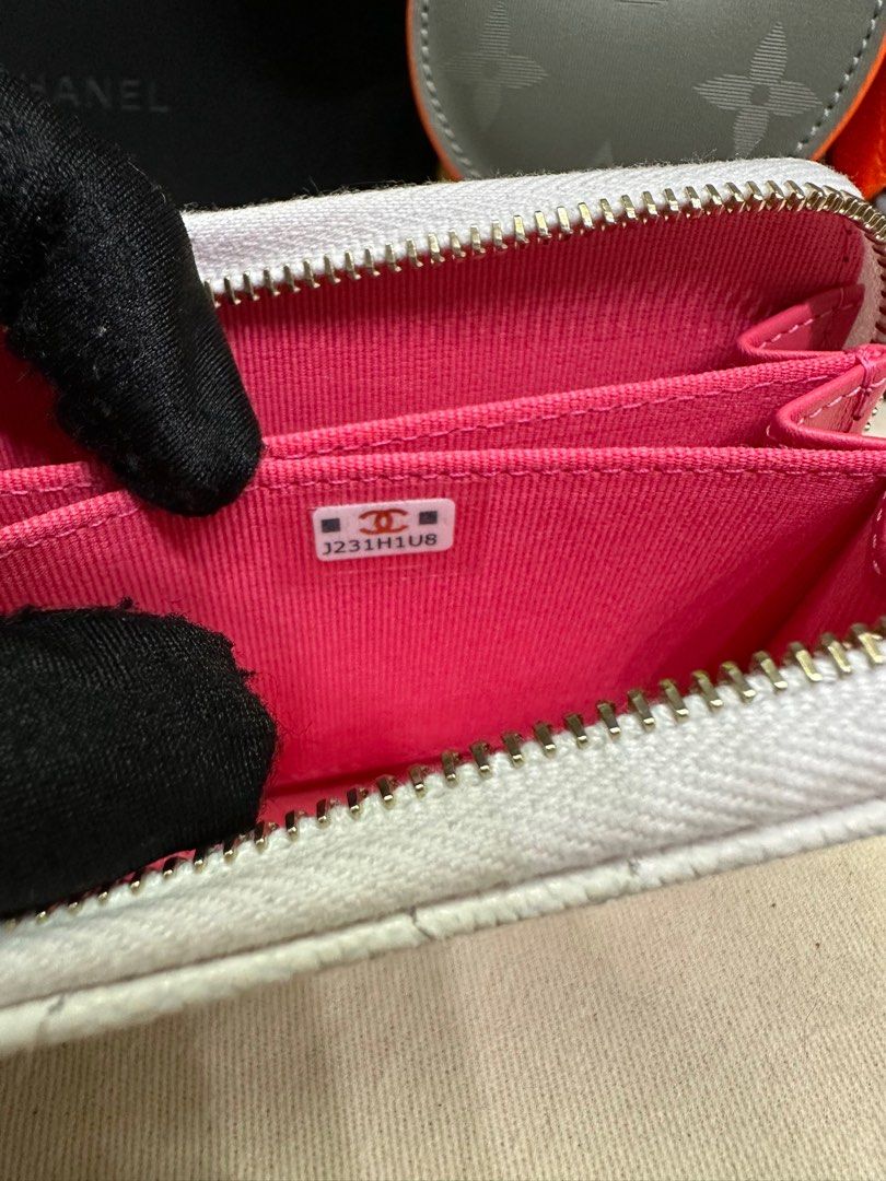 Chanel CC 23A Zippy Card Case White Caviar Ghw, Luxury, Bags & Wallets ...