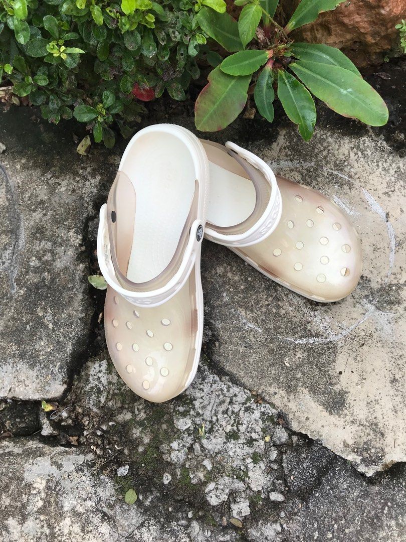 Crocs X Transparent Shoes, Men's Fashion, Footwear, Flipflops and ...