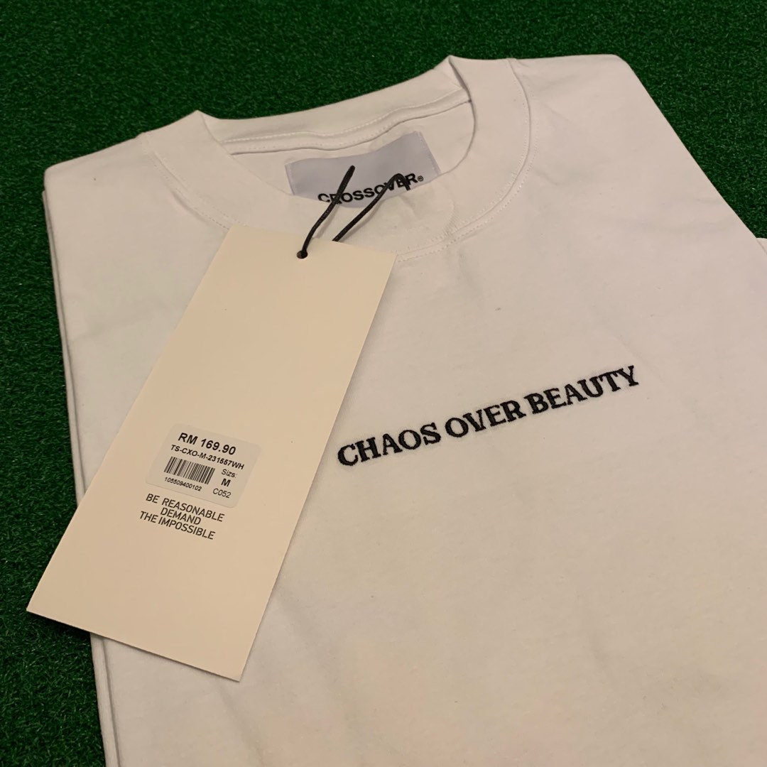 CROSSOVER FLOWER SKULL WHITE TEE BACKHIT JAHAT, Men's Fashion, Tops ...