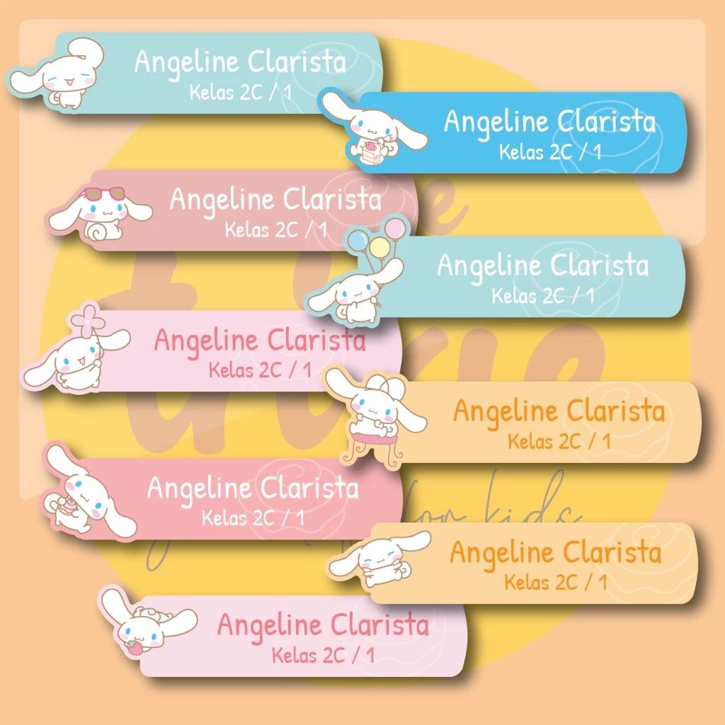 Custom Name Sticker For Label School Book Birthday Gift - Cinnamoroll ...