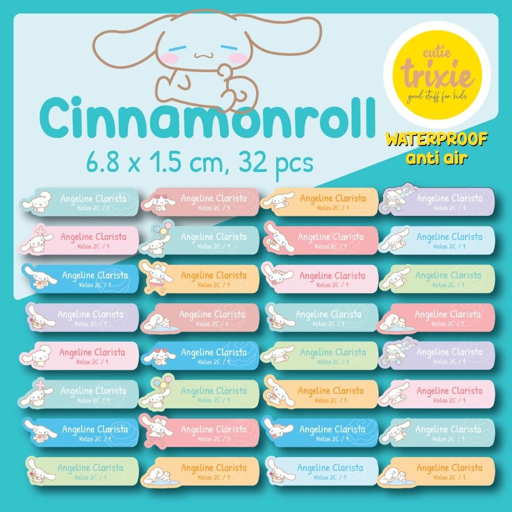Custom Name Sticker For Label School Book Birthday Gift - Cinnamoroll ...