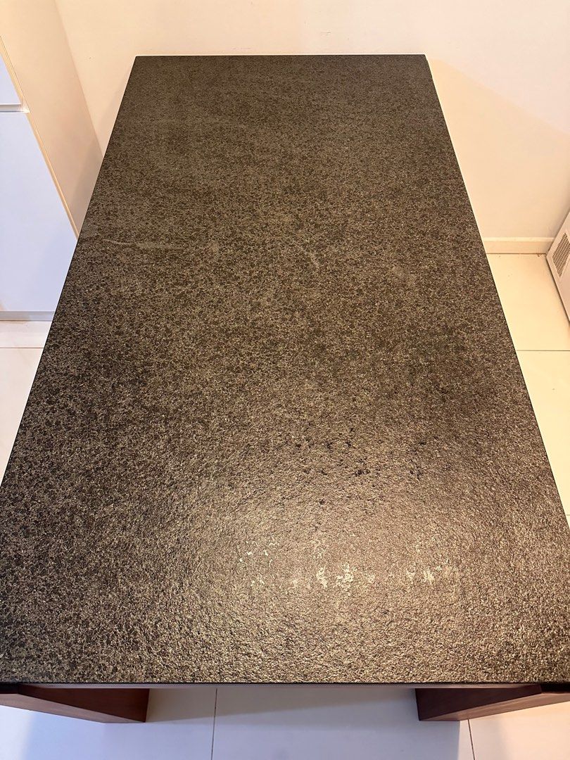Granite top dining table with solid wood legs, Furniture & Home Living ...
