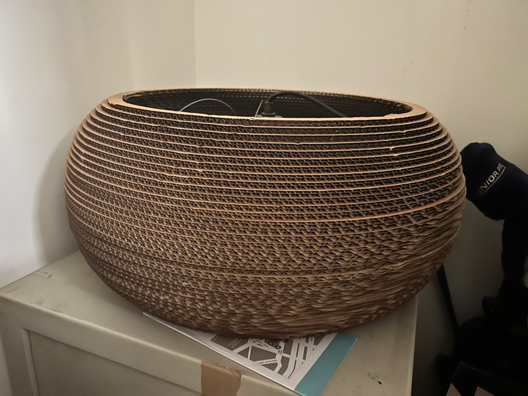 Designer cardboard artistic drop-down lamp, Furniture & Home Living ...
