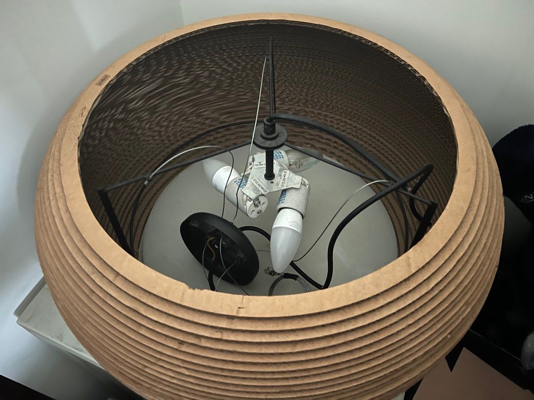 Designer cardboard artistic drop-down lamp, Furniture & Home Living ...