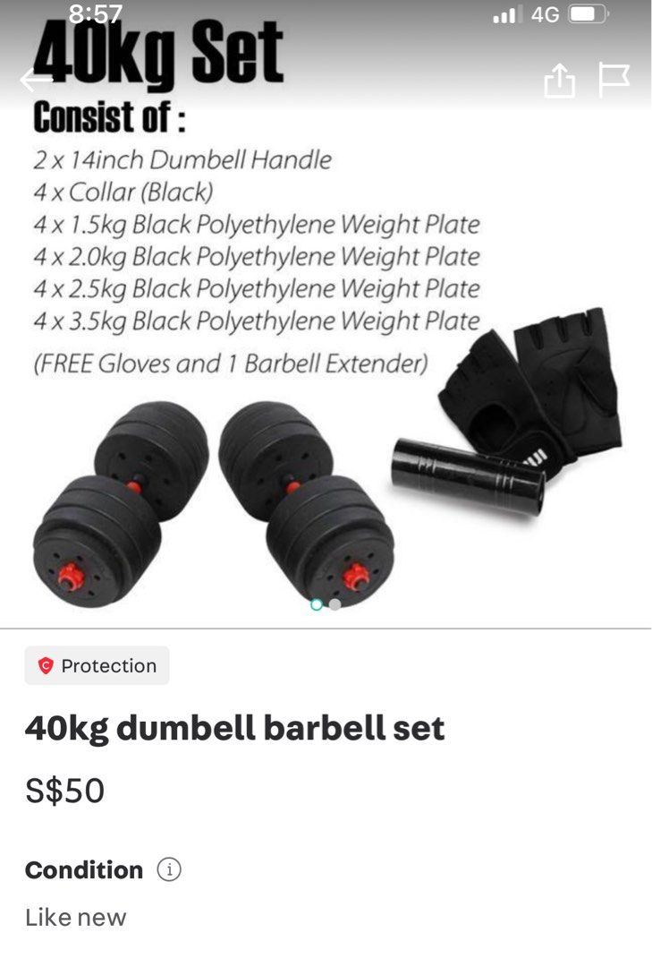 Dumbbell Barbell Set, Sports Equipment, Exercise & Fitness, Weights ...