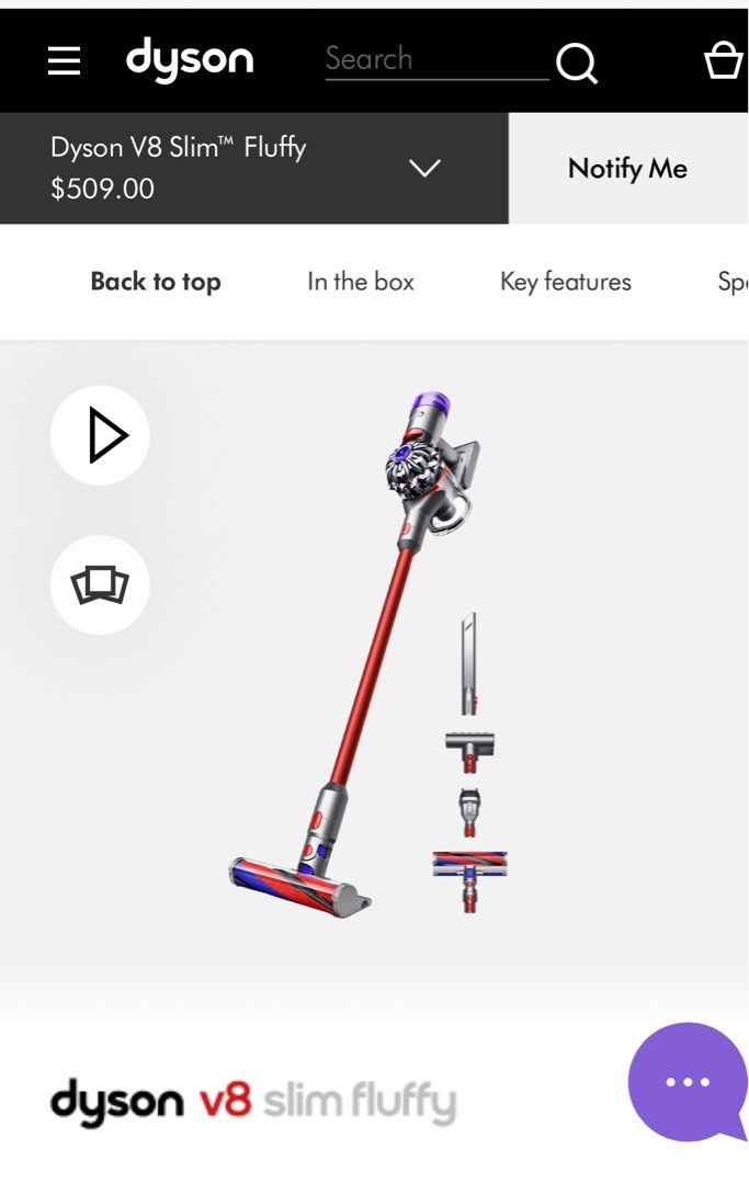 Dyson V8 Slim Fluffy, TV & Home Appliances, Vacuum Cleaner ...