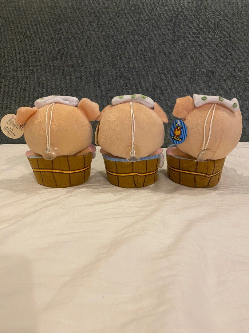 Emotional pigs in bath tub plush toys 3 pc. set, Hobbies & Toys, Toys ...