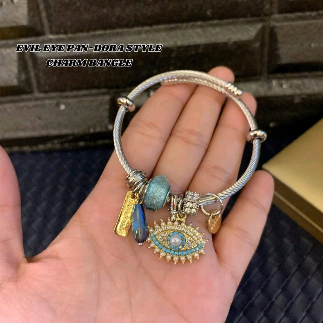 Evil eye Pandora style bangle, Women's Fashion, Jewelry & Organizers ...