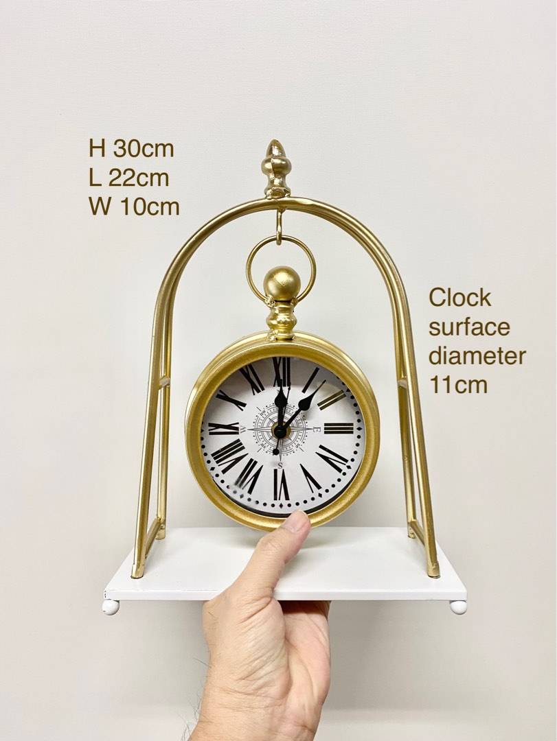 Gold dangling table clock, Furniture & Home Living, Home Decor ...