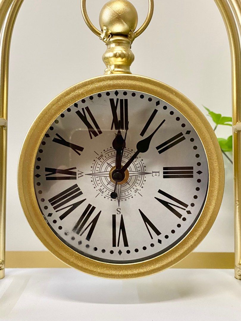 Gold dangling table clock, Furniture & Home Living, Home Decor ...