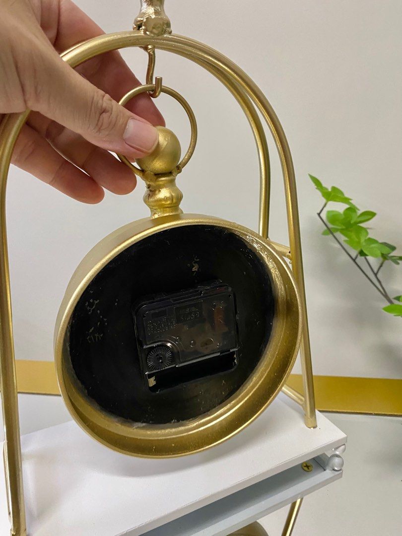 Gold dangling table clock, Furniture & Home Living, Home Decor, Clocks ...