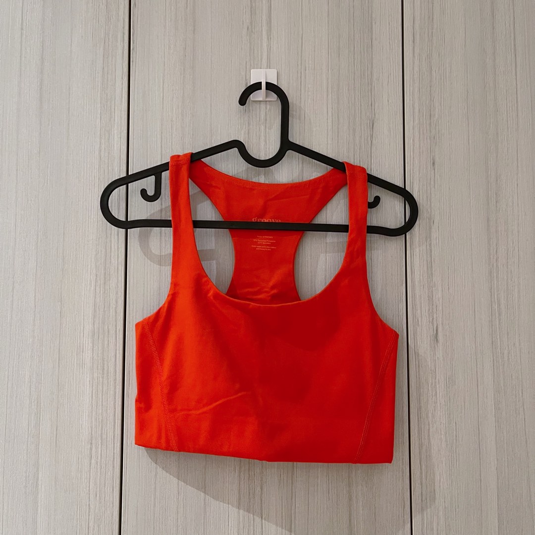 GROOVE Red Gym Bra (S), Men's Fashion, Activewear on Carousell