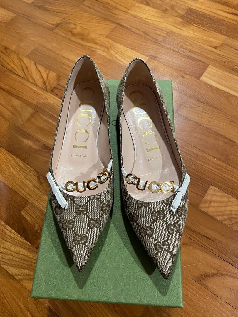 Gucci monogram flats, Luxury, Sneakers & Footwear on Carousell