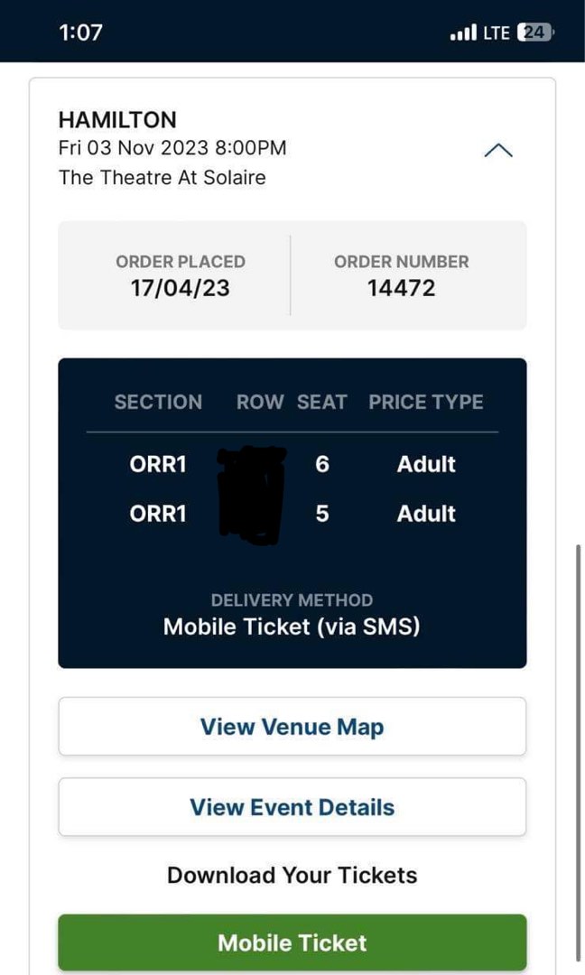 Hamilton Orchestra VIP tickets, Tickets & Vouchers, Event Tickets on ...