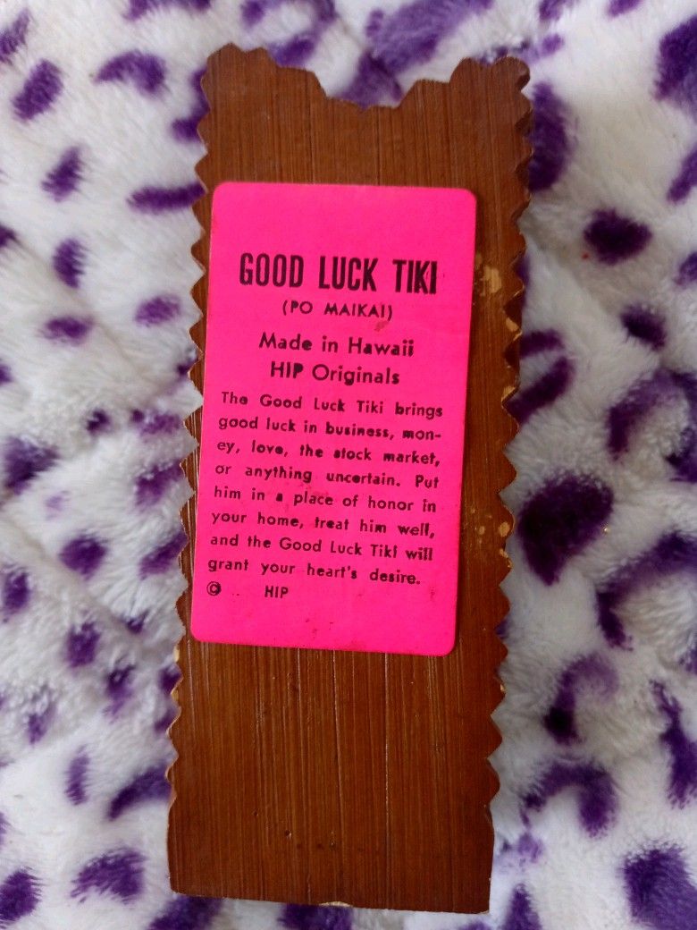 Hawaiian Tiki A HIP Original Po Maikai Good Luck Tiki, Furniture & Home ...