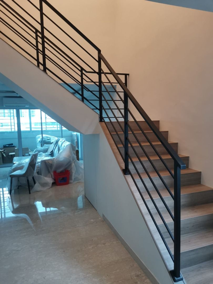 HDB Executive Mansionette Stairs Railing, Furniture & Home Living, Home ...