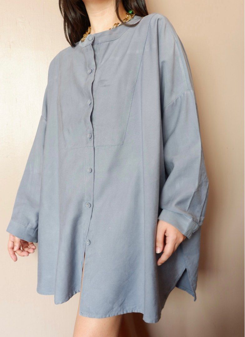 HQ oversized basic blouse, Women's Fashion, Tops, Longsleeves on Carousell