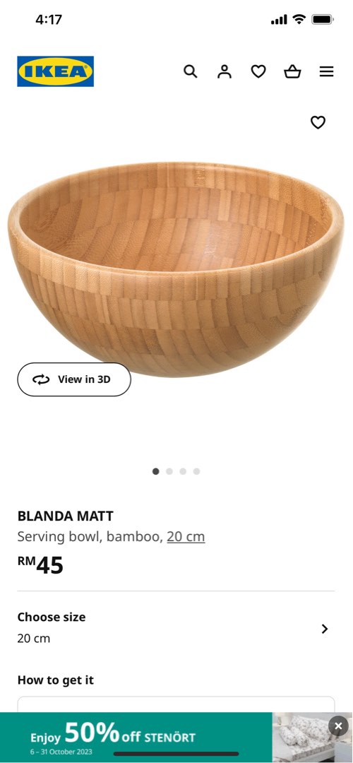 Ikea bamboo bowl, Furniture & Home Living, Home Improvement ...