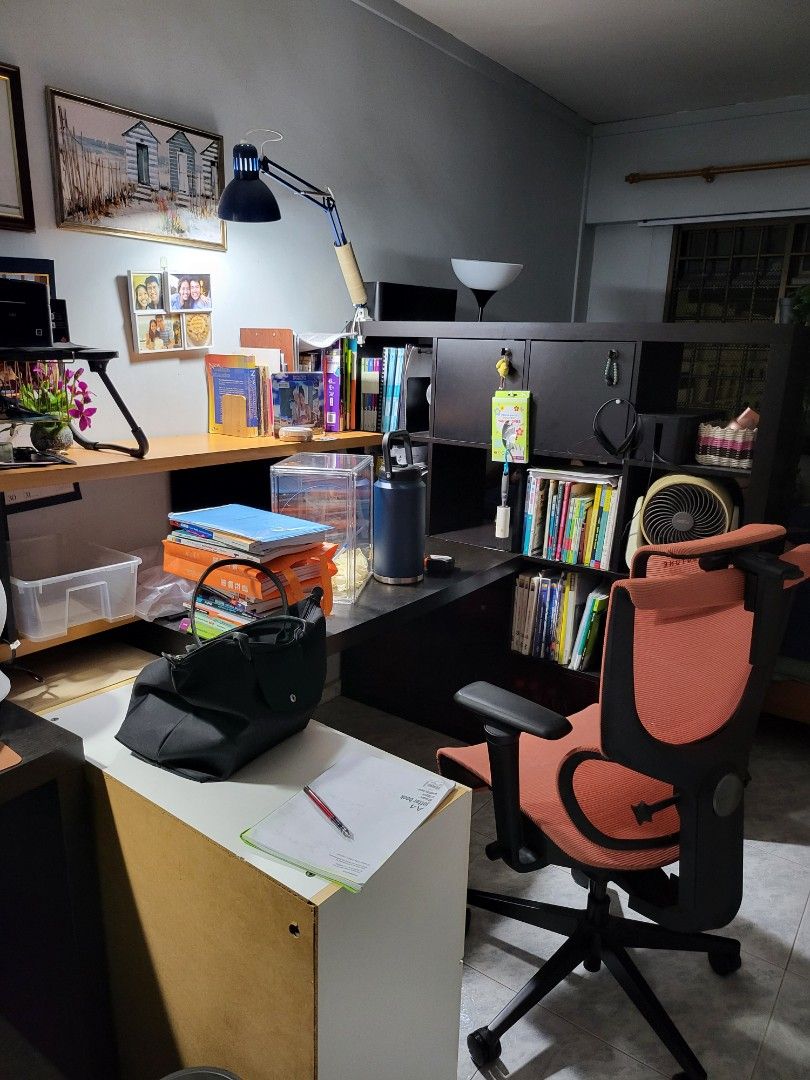 Ikea kallax with desk modular set up, Furniture & Home Living ...