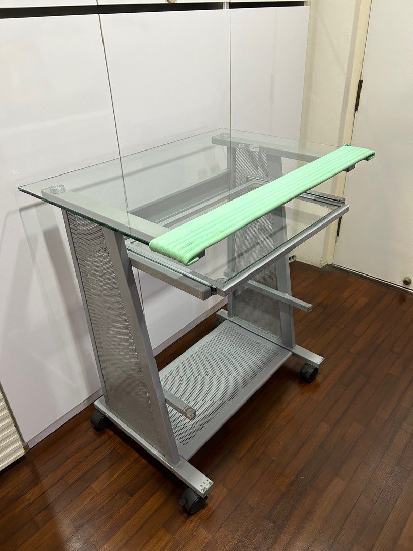 IKEA laptop glass table, Furniture & Home Living, Furniture, Tables ...