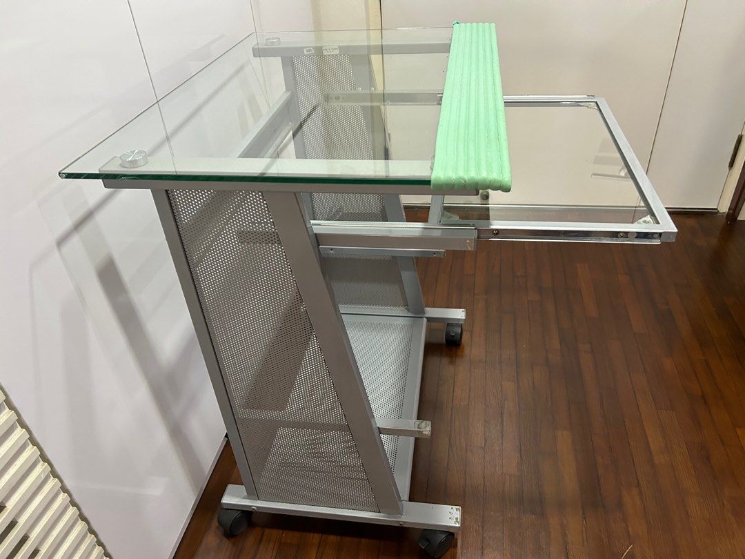 IKEA laptop glass table, Furniture & Home Living, Furniture, Tables ...