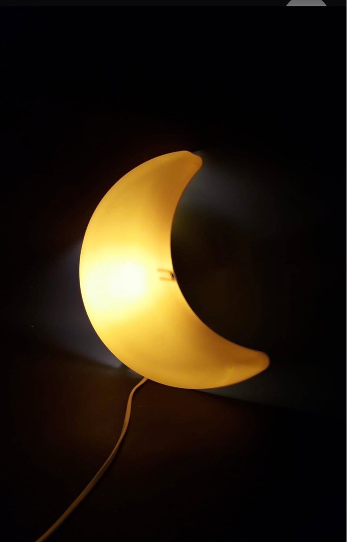 IKEA Smila Mane Night Light Crescent Moon Yellow, Furniture & Home ...
