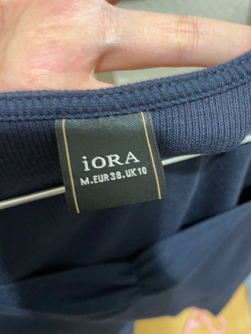 IORA Navy Blue Top, Women's Fashion, Tops, Blouses on Carousell