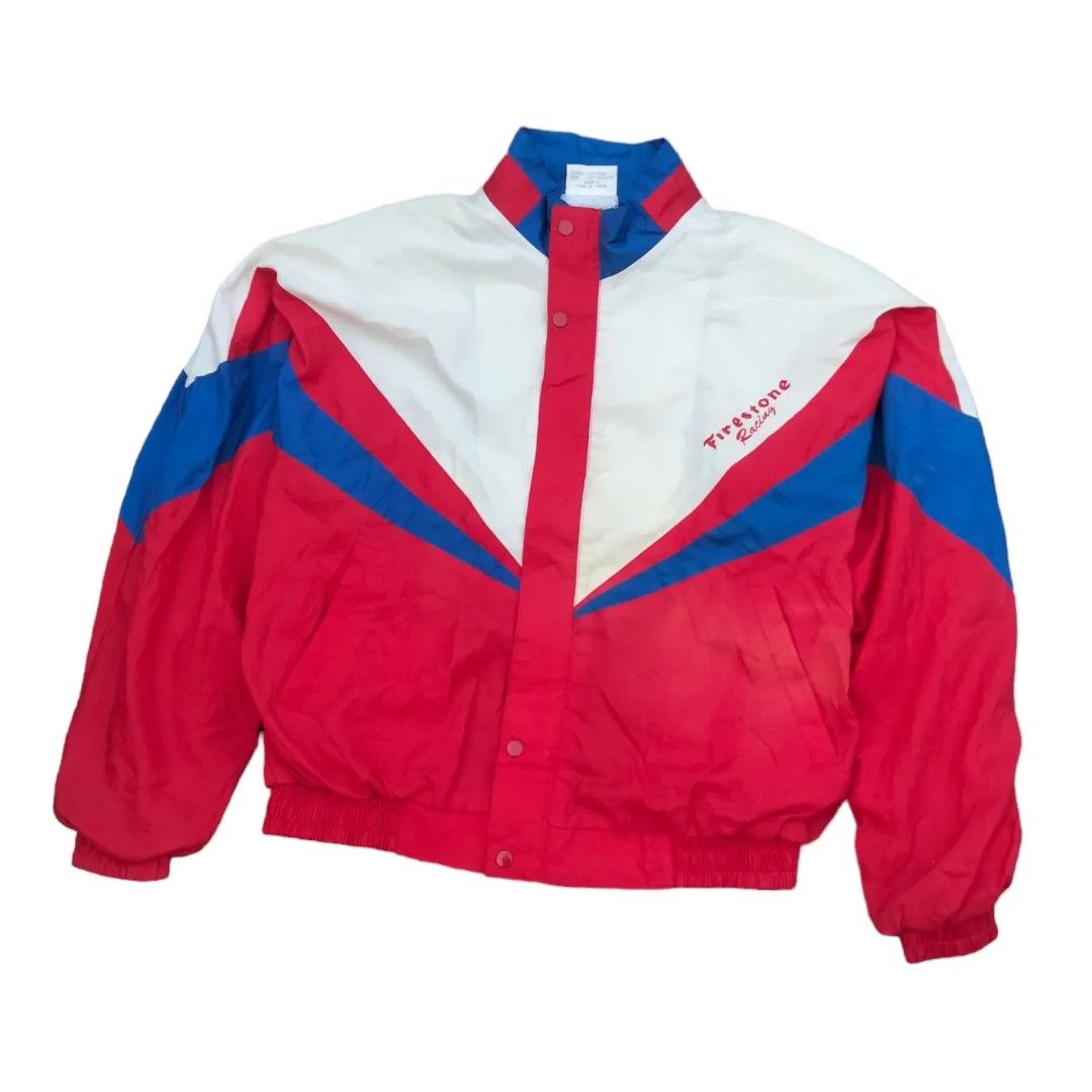 Jacket motor firestone racing vintage jacket, Fesyen Pria, Pakaian ...
