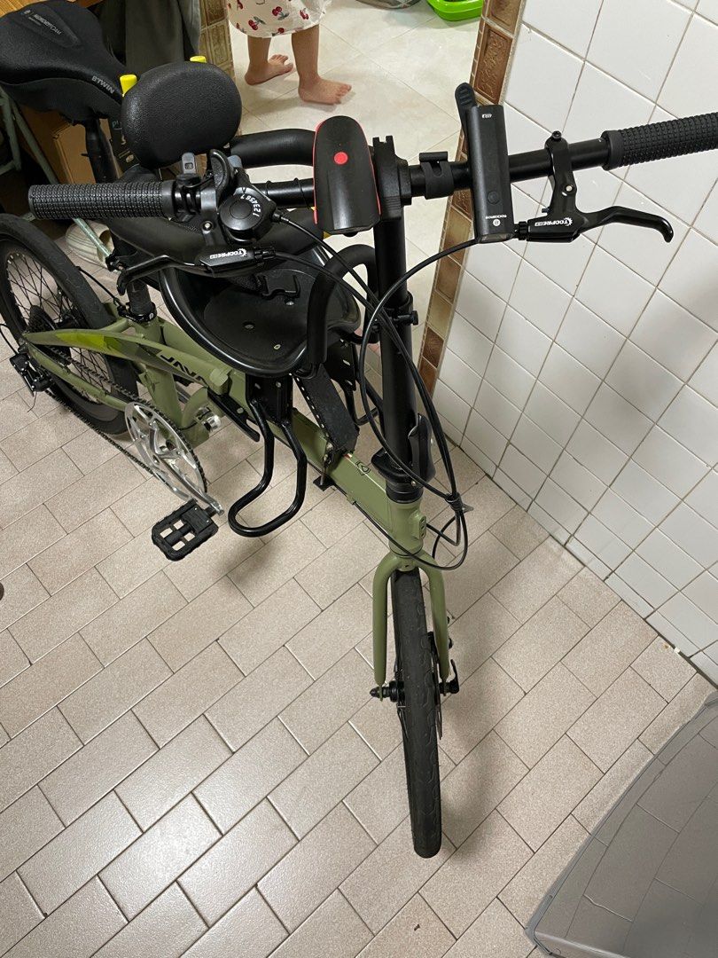 Java Zelo v2 (green) folding bike w/ child seat, Sports Equipment ...