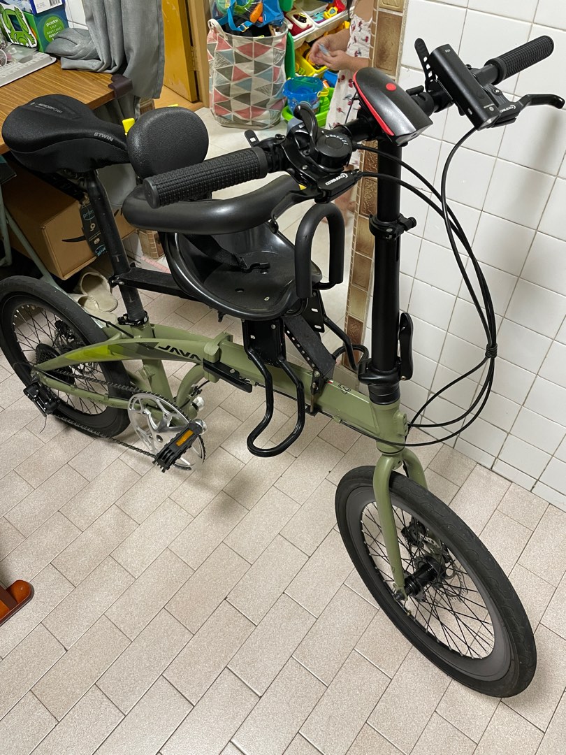 Java Zelo v2 (green) folding bike w/ child seat, Sports Equipment ...