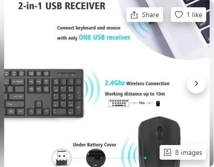 Jelly Comb Wireless Keyboard and Mouse, 2.4G Wireless Keyboard Mouse ...