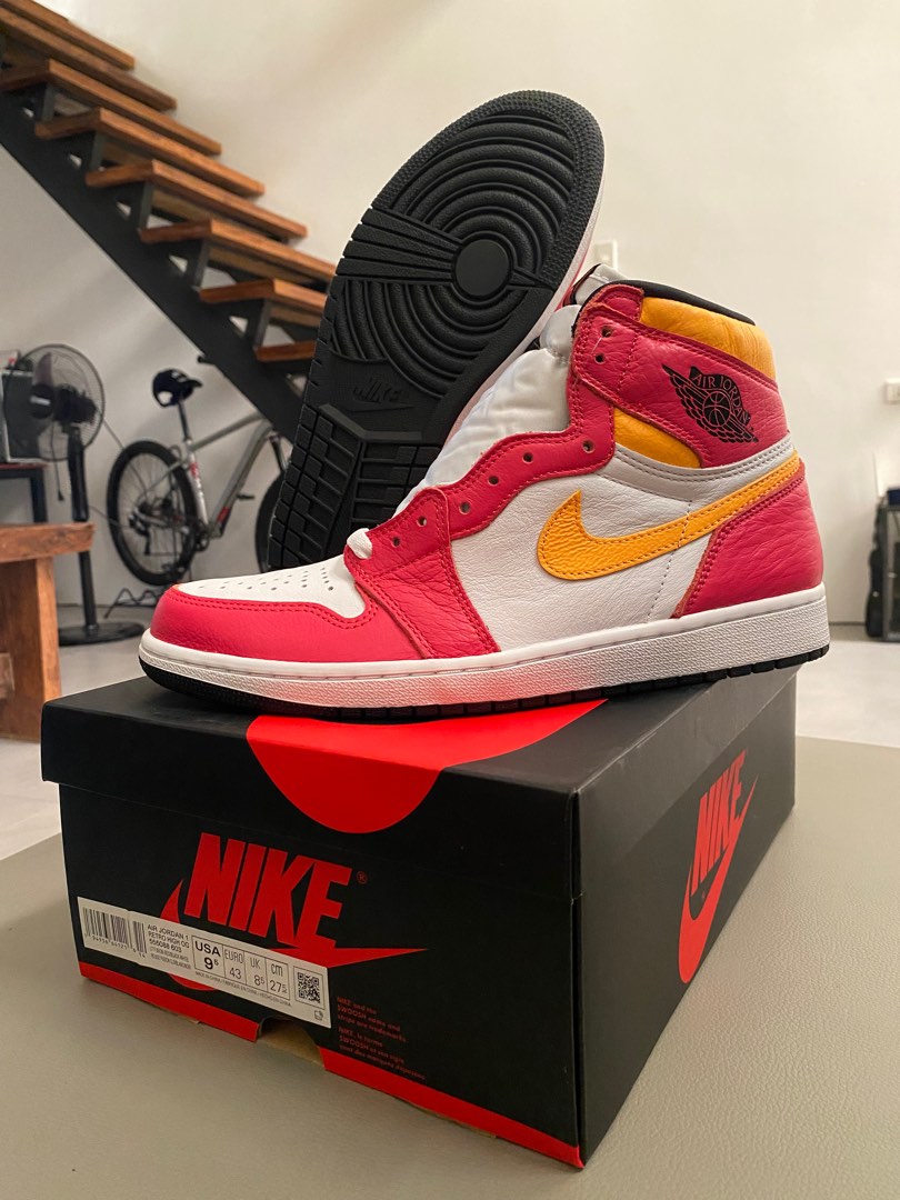 Jordan 1 Light Fusion Red, Men's Fashion, Footwear, Sneakers on Carousell